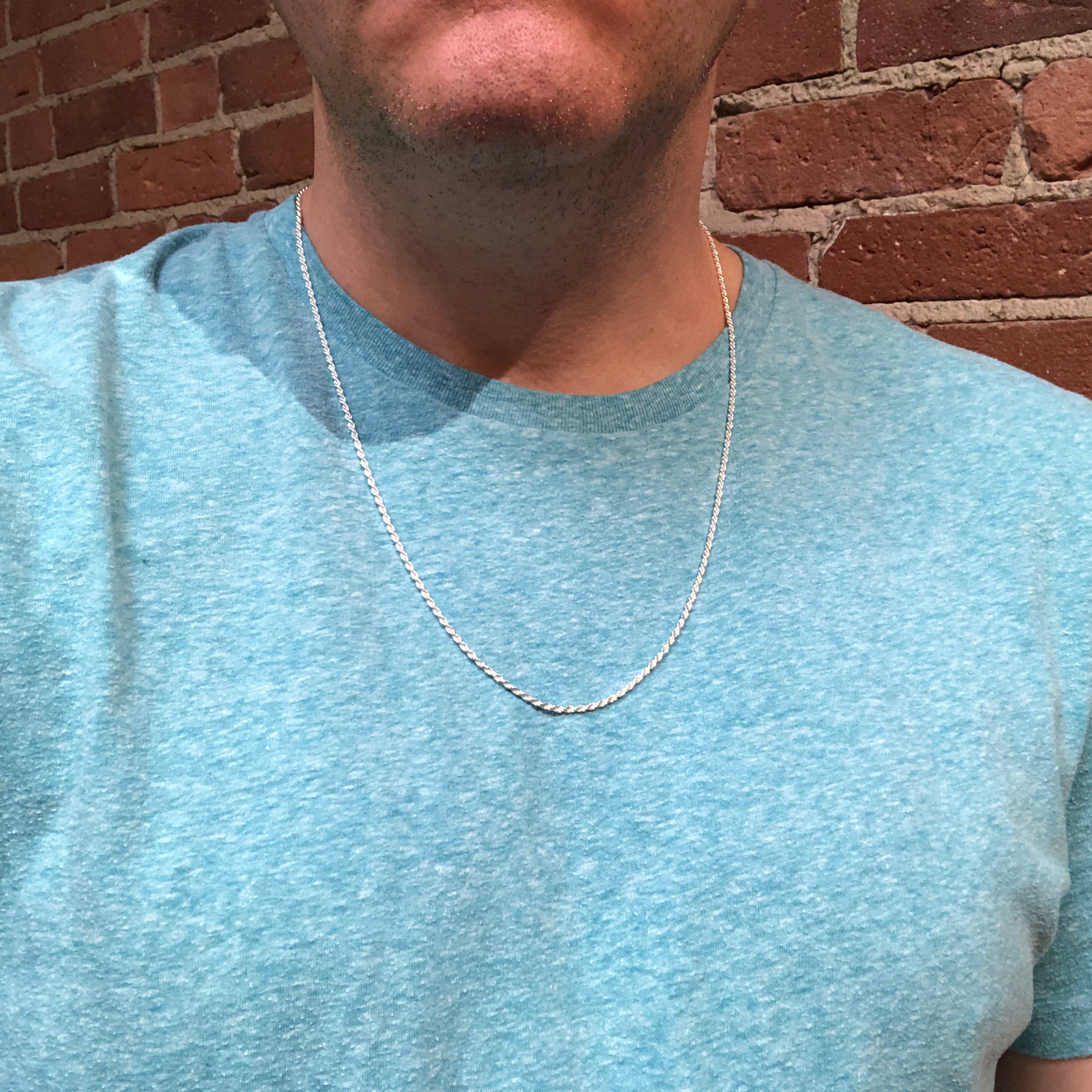 24" Silver Diamond Cut Rope Chain – Jewelry Creations Inc