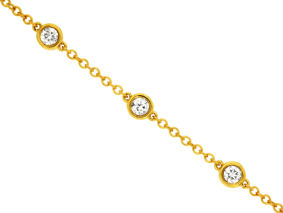 Diamond Bezel Set Gold Bracelet – Jewelry Creations Inc